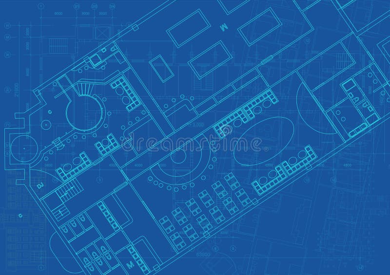 Architectural Background with Technical Drawings. Blueprints Plan ...