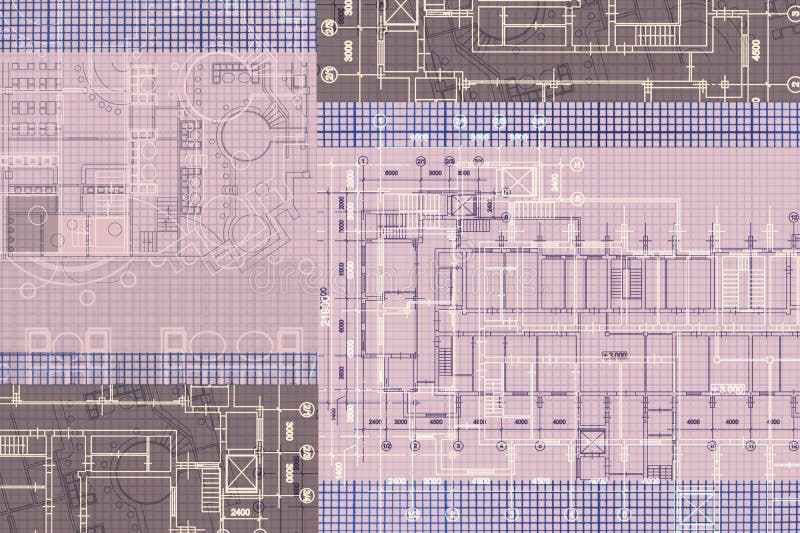 Architectural Background with Technical Drawings. Site Plan Texture ...