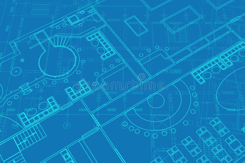 Architectural Background with Technical Drawings. Blueprints Plan ...