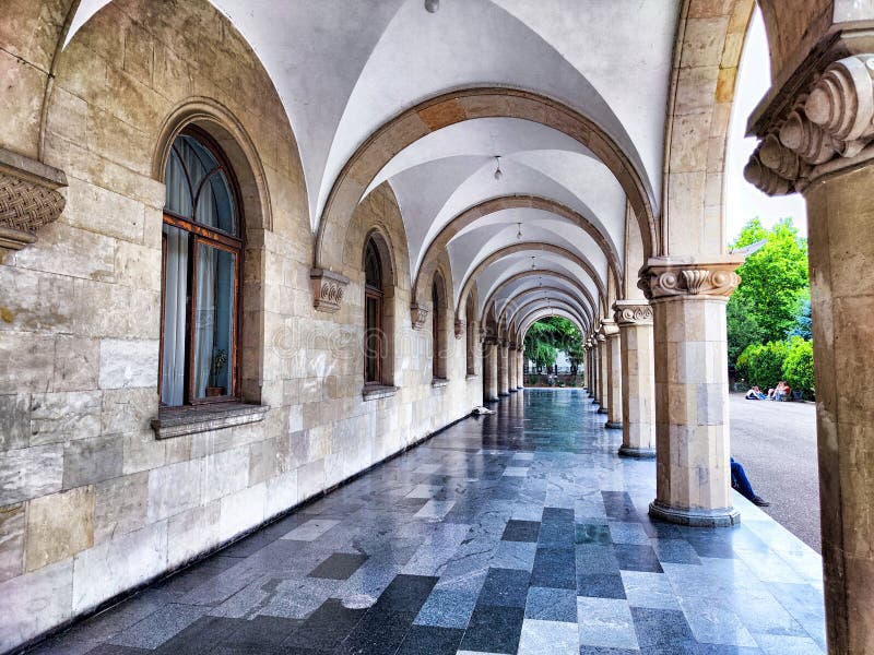 Architectural Beauty of an Arched Corridor Showcasing Detailed ...