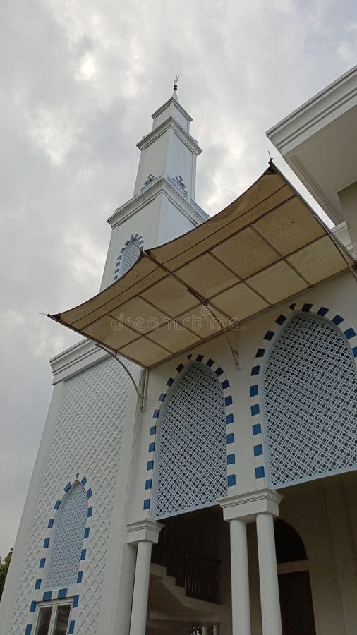 Architectural Beauty of a Modern Mosque: a Towering Minaret Stock Image ...
