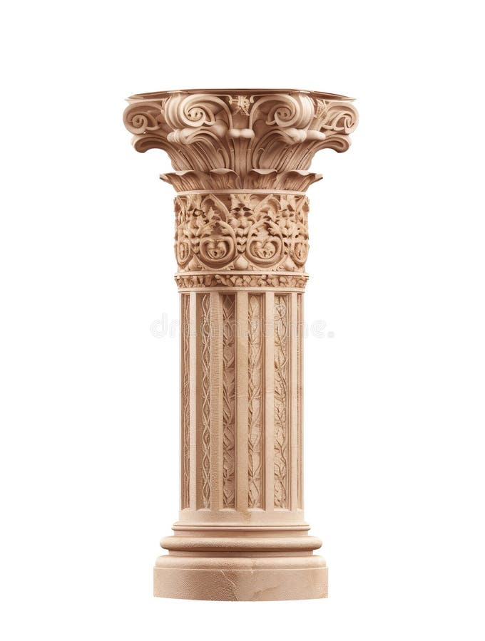 Architectural Beige Columns Ionic Order Isolated on Transparent Png ...