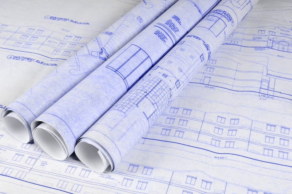 Architectural blueprins stock photo. Image of office, architect - 5332302