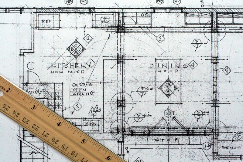 Architectural Blueprint stock photo. Image of layout, schematic - 1227964