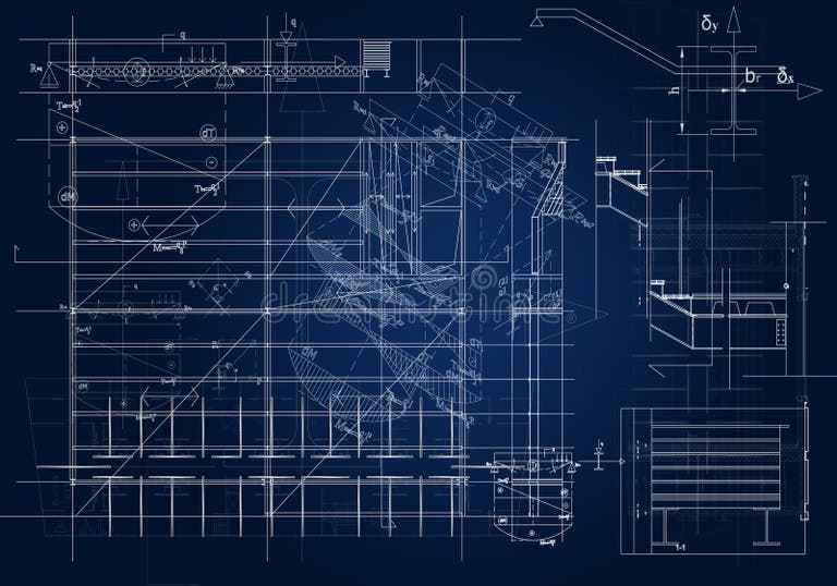 Architectural Blueprint Line Stock Illustrations – 19,567 Architectural ...