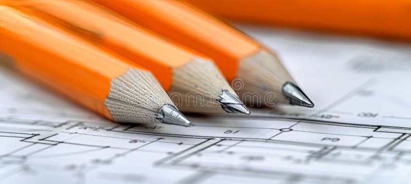 Architectural Blueprint on Architect S Roll with Detailed Technical ...