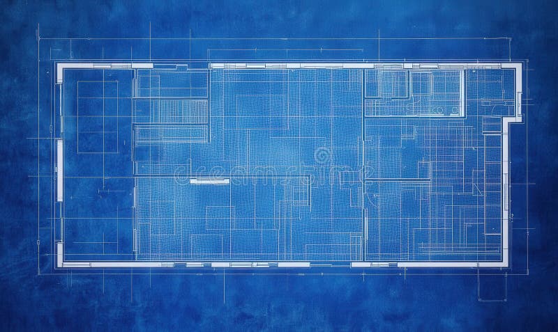 Architectural Blueprint of a Building Floor Plan Stock Illustration ...