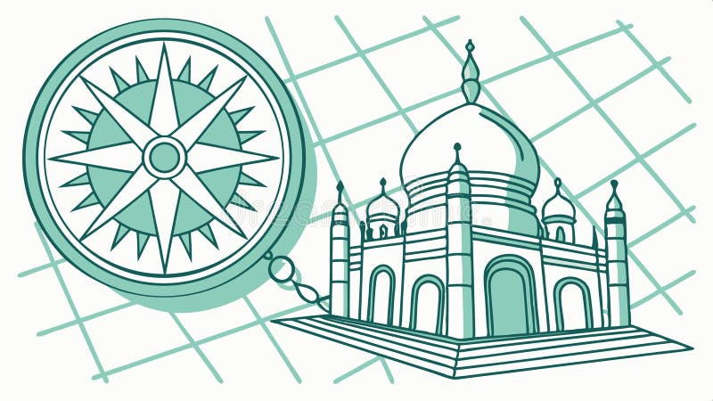 Architectural Blueprint with Compass and Monument Vector Illustration ...