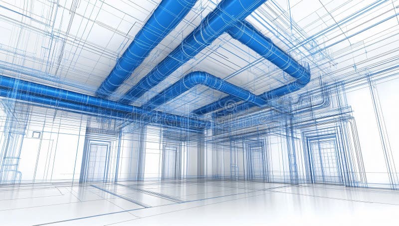 Architectural Blueprint 3D Model Building Design High Quality Image ...