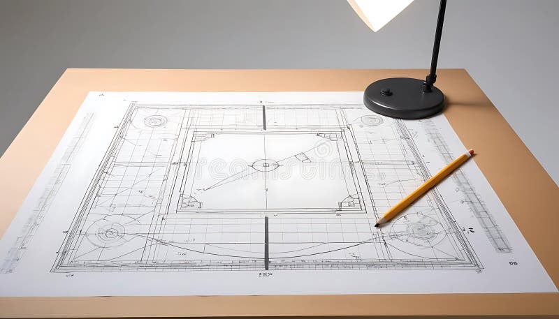 Architectural Blueprint Design: Detailed Plan of a Geometric Structure ...