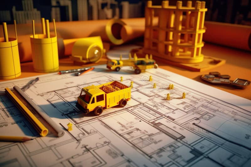 Architectural Blueprint Design Ideas Generative Ai Stock Illustration ...