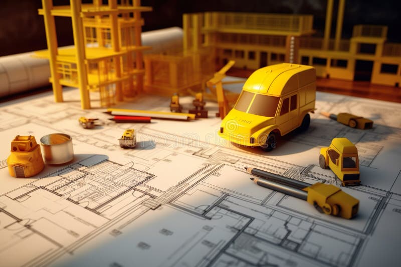 Architectural Blueprint Design Ideas Generative Ai Stock Illustration ...