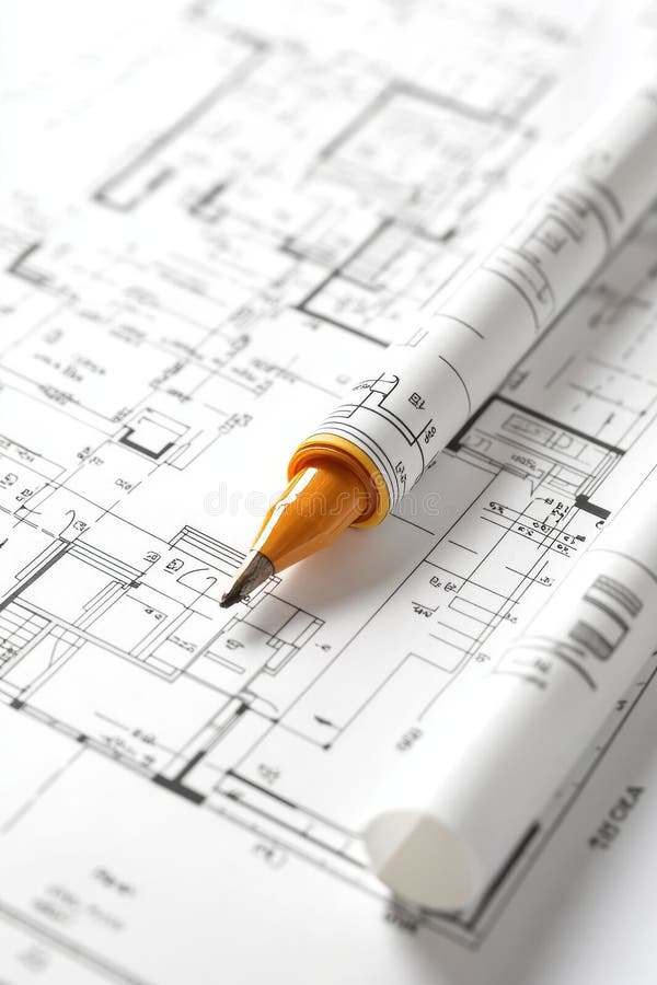 Architectural Blueprint Floor Plan. Construction Background in Blue ...