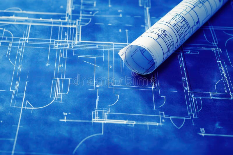 Architectural Blueprint Overlay on Classical Building Design Stock ...