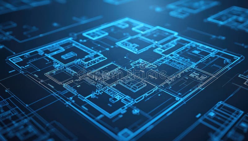 Architectural Project Background. Floor Plan with Construction Sketch ...