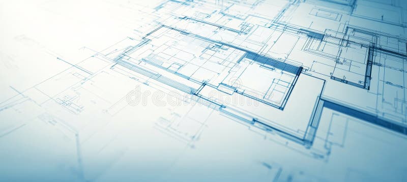 Architectural Blueprint Floor Plan with Walls, Doors, and Open Floor ...