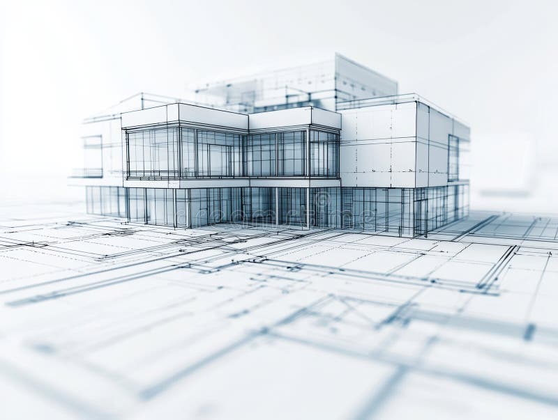 Architectural Blueprint of a House Design Placed on Top of a Detailed ...