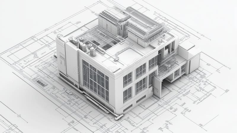 Architectural Blueprint of Modern Building Design Stock Illustration ...
