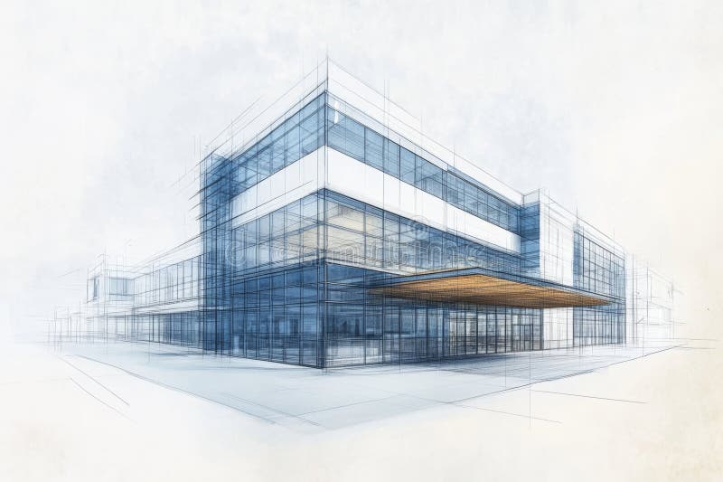 Architectural Blueprint of a Modern Commercial Building Showcasing ...
