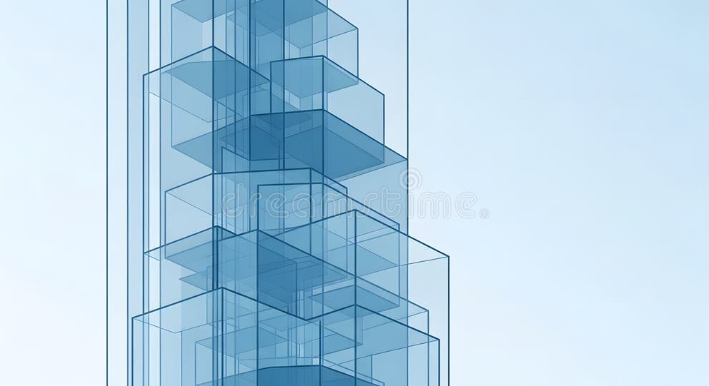 Architectural Blueprint of a Modern Skyscraper Stock Illustration - Illustration of high ...