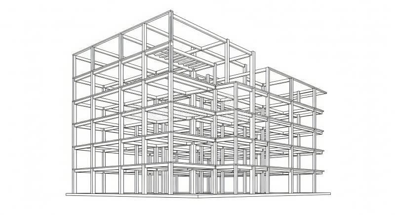 Architectural Blueprint of a Multi-Story Building Under Construction ...