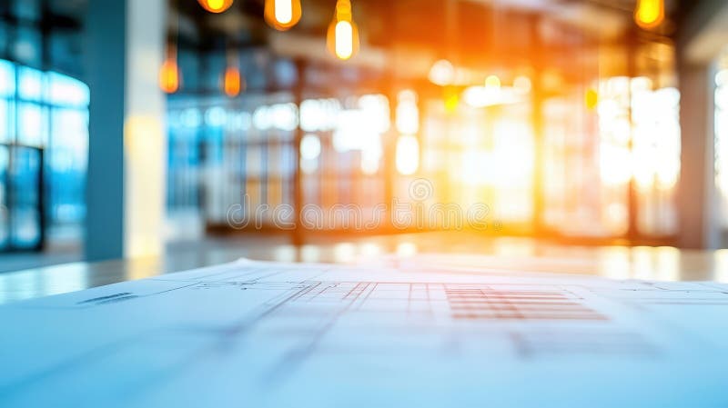 Architectural Blueprint on Table, Detailed Construction or Design ...