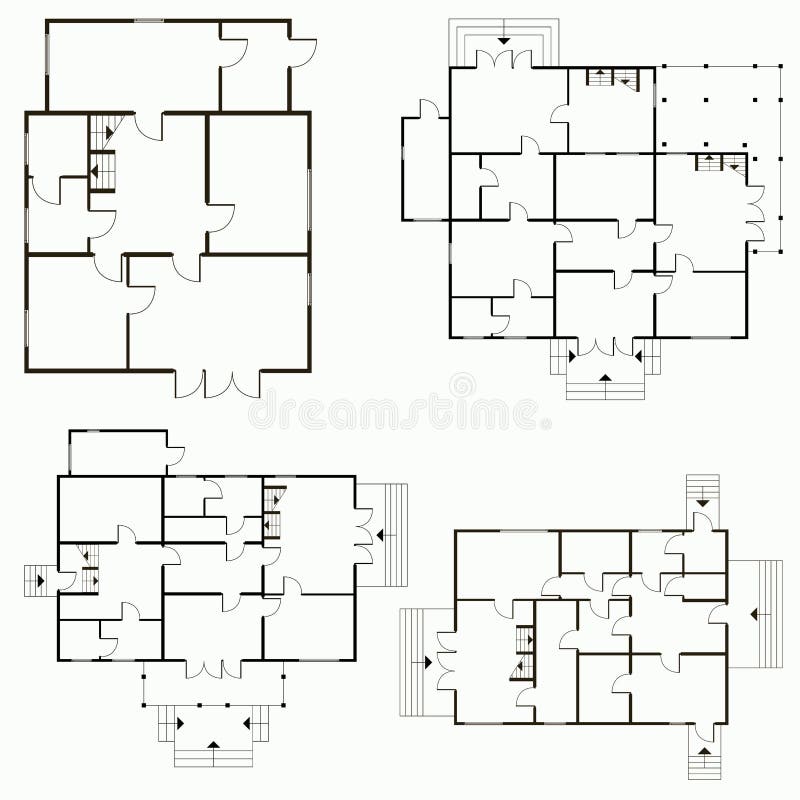 Architectural Blueprint in Top View Background Stock Illustration ...