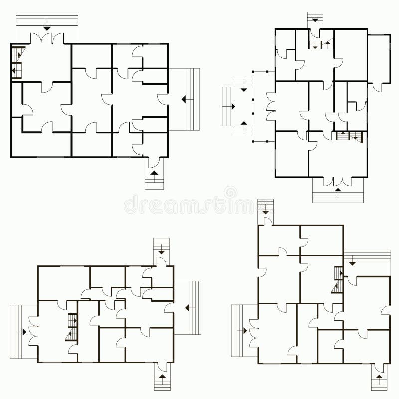 Architectural Blueprint in Top View Background Stock Illustration ...