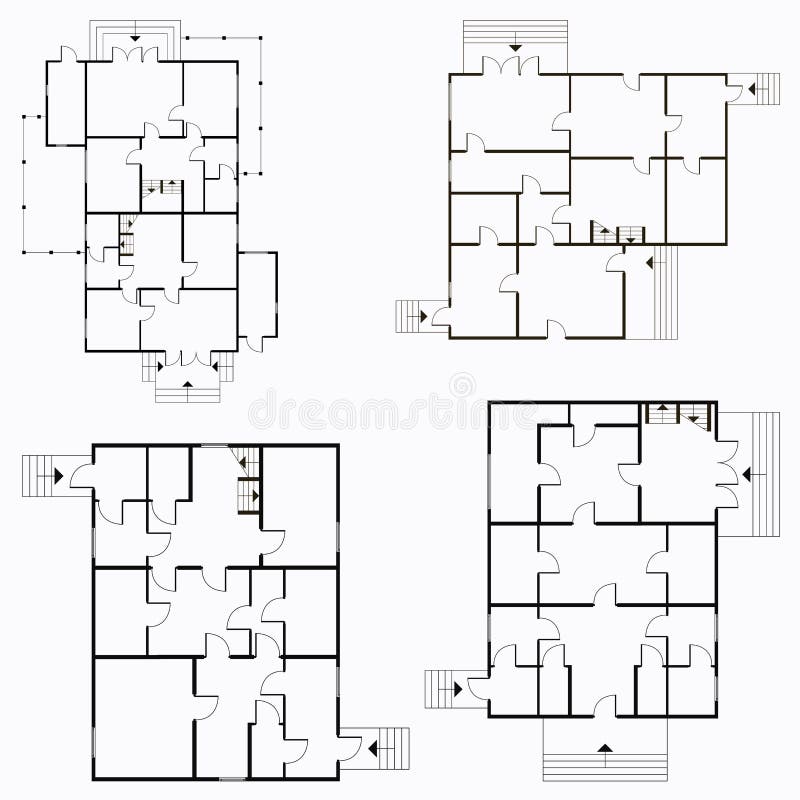 Architectural Blueprint in Top View Background Stock Illustration ...