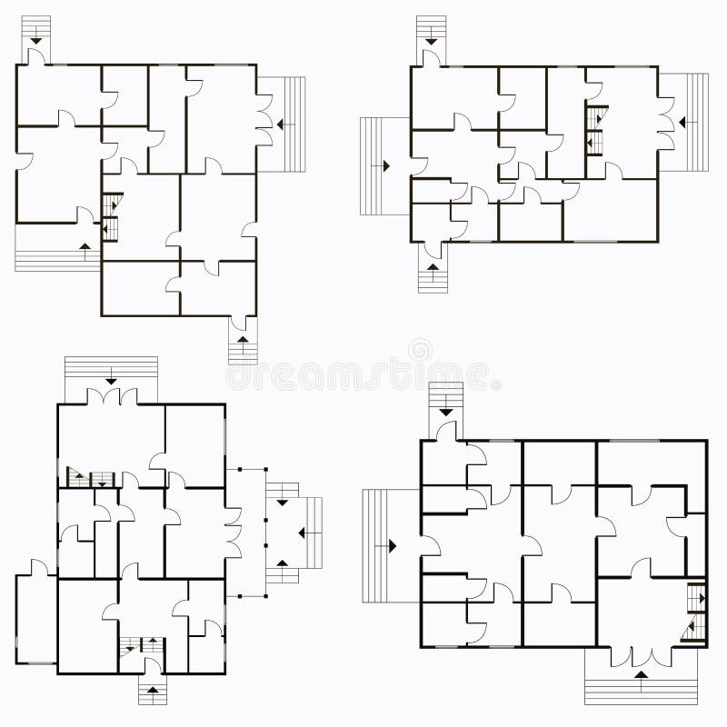 Architectural Blueprint in Top View Background Stock Illustration ...