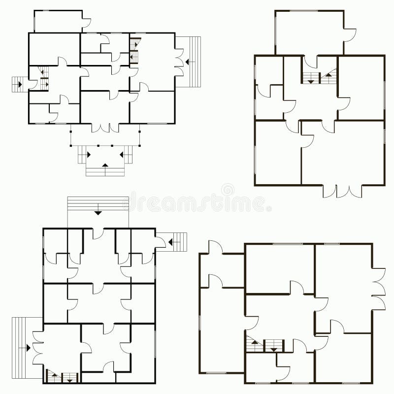Architectural Blueprint in Top View Background Stock Illustration ...