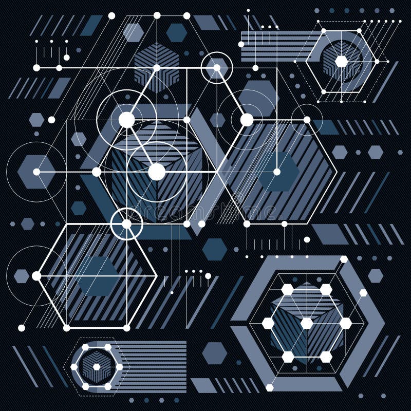 Architectural Blueprint, Vector Digital Background with Different ...