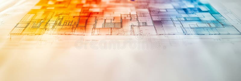 Architectural Blueprints and Construction Planning with a Vibrant Color ...