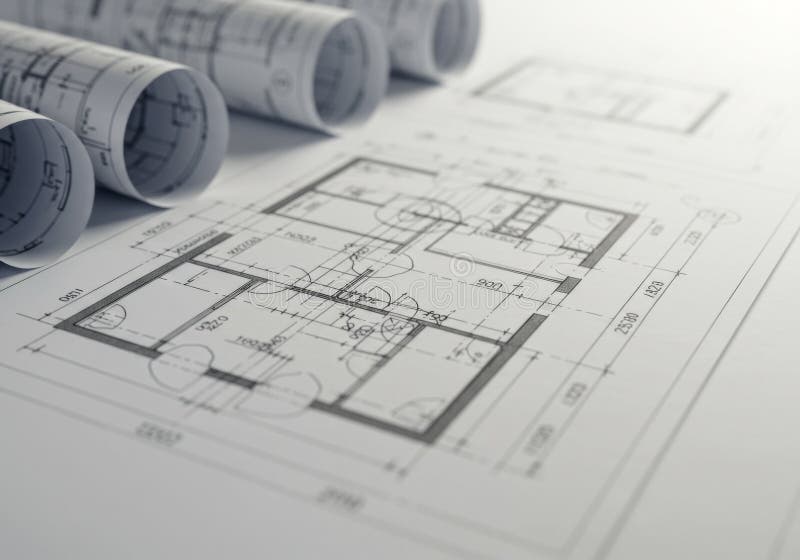 Architectural Blueprints House Plan Design Drawings Stock Illustration ...