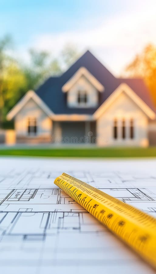 Architectural Blueprints, a Measuring Tape and a Construction Project ...