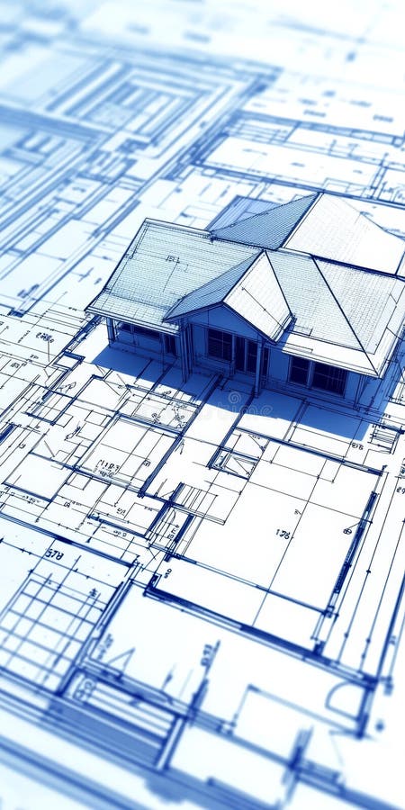Architectural Blueprints of a Residential House Construction Project ...