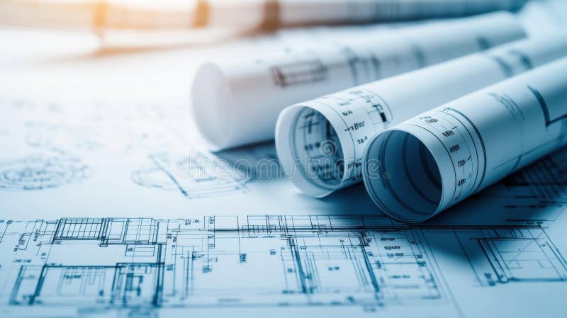 Architectural Blueprints, Unveiling the Vision of Design Stock Photo ...