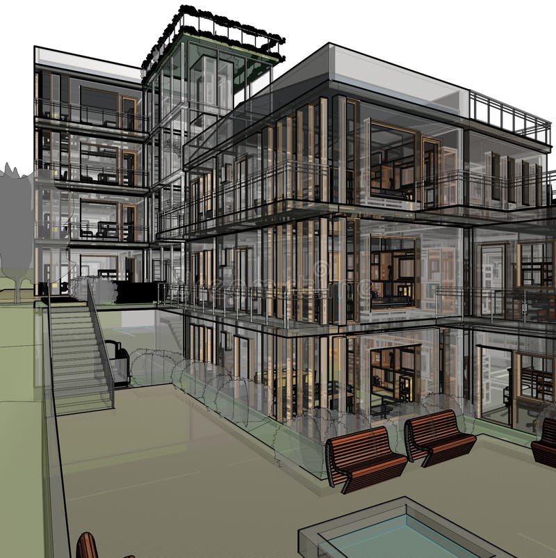 3d building plan stock illustration. Illustration of house - 18537309