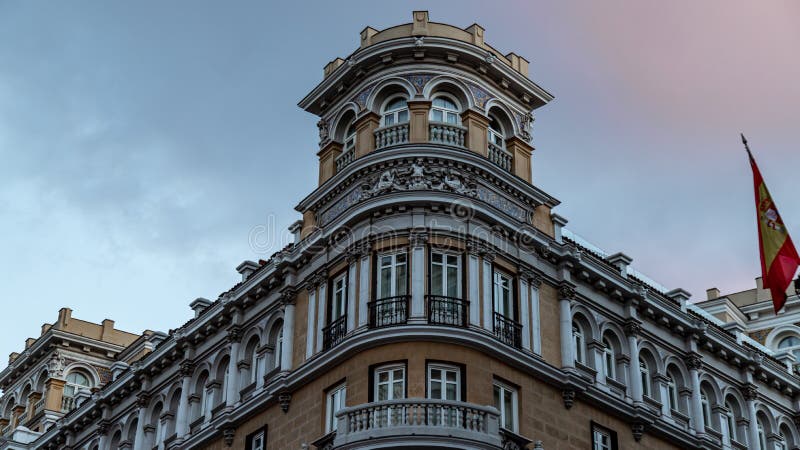 Architectural Building Facade in Madrid, Spain Stock Photo - Image of ...