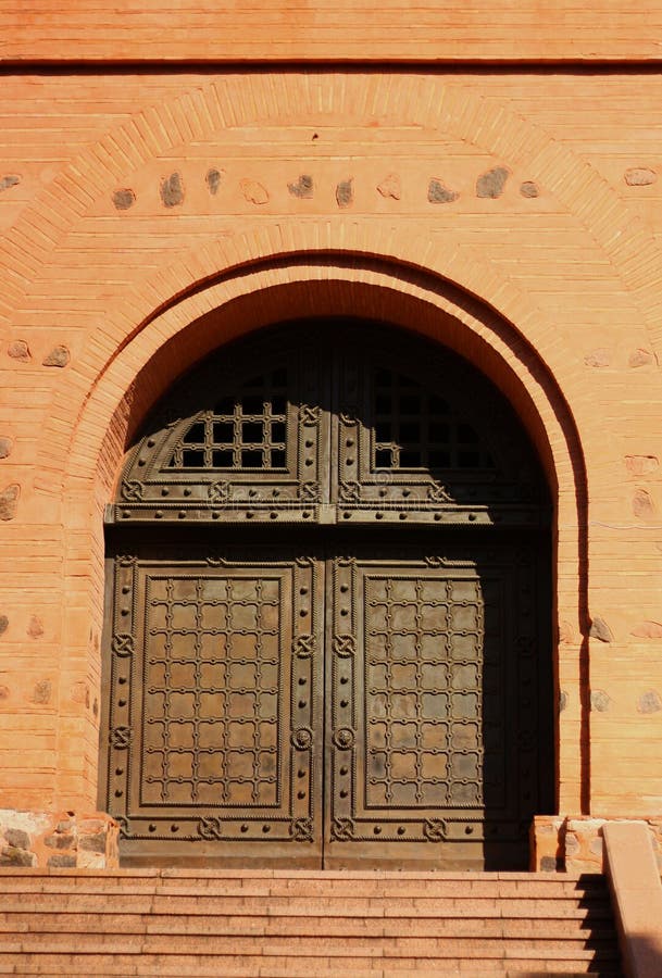 Architectural Building with Gates Stock Photo - Image of landscape ...