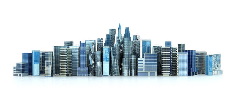 Architectural Building in Panoramic View. Stock Illustration ...