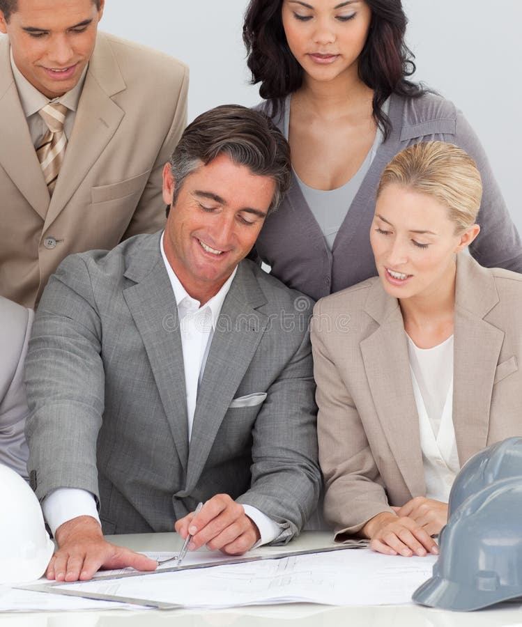 Architectural Business Team Working in the Office Stock Photo - Image ...