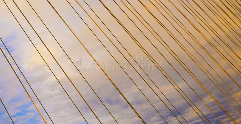 Architectural Cable Lines Against a Background of Beautiful Colorful ...