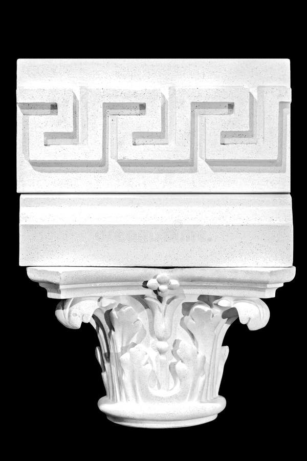 Architectural Classic Column Isolated Black Background. Stock Image ...