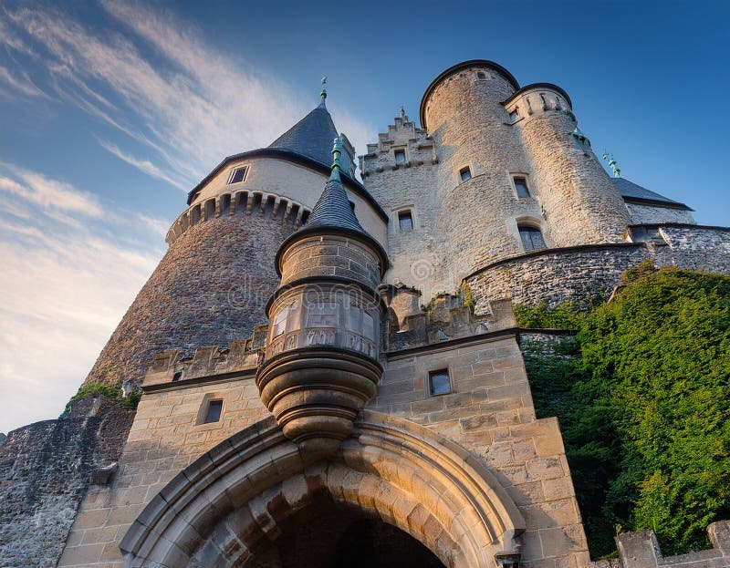 An Architectural Close-up of a German Castle or Fortress Stock ...