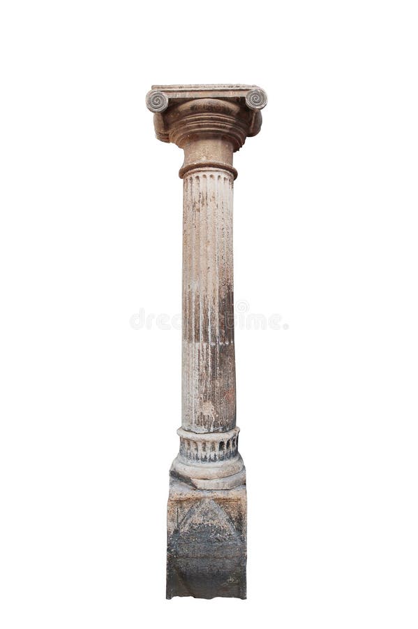 Greek Architectural Column Isolated on White Background Stock Photo ...