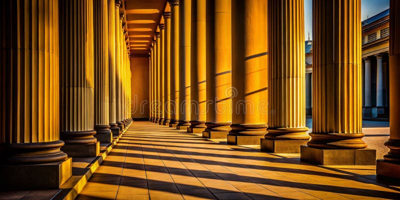 Architectural Columns in Dramatic Silhouette a Study in Shadow ...