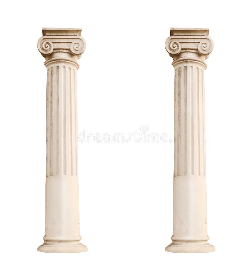 Architectural Columns Isolated on a White Background Stock Photo ...