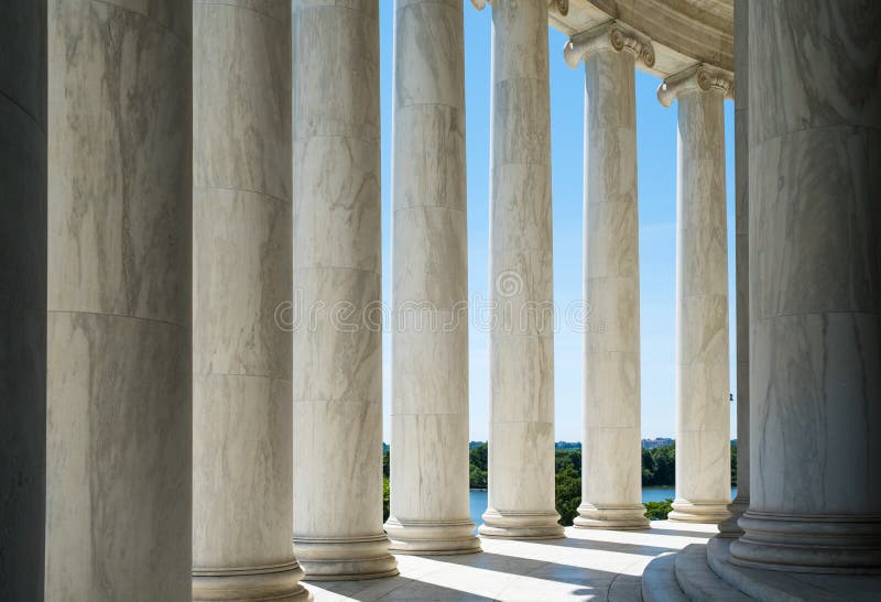 Architectural Columns with Sunlight Shining through Them Stock Photo ...