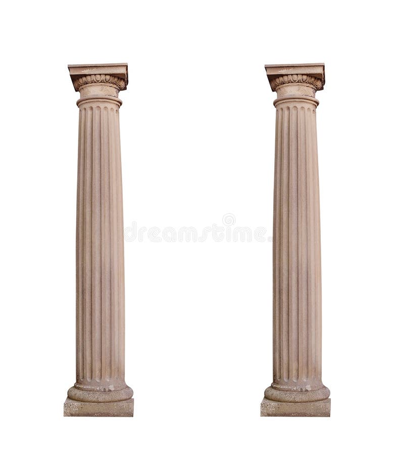 Architectural Columns on a White Background Stock Photo - Image of ...
